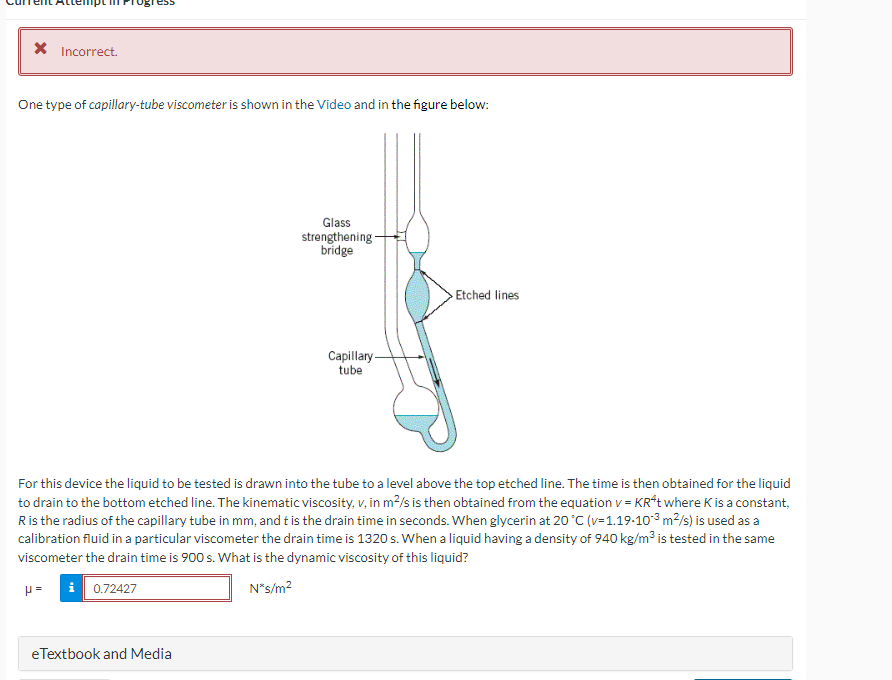 Solved One type of capillary-tube viscometer is shown in the | Chegg.com