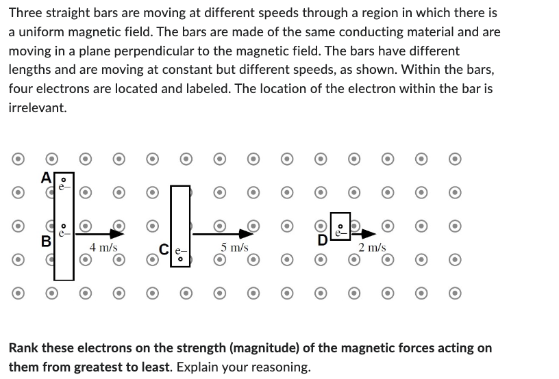 Solved Three straight bars are moving at different speeds | Chegg.com