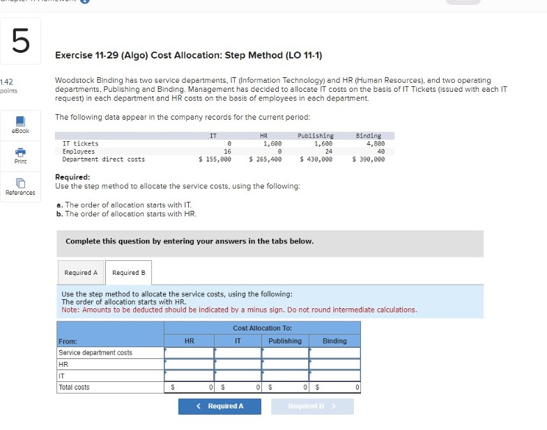 Solved Exercise 11-29 (Algo) ﻿Cost Allocation: Step Method | Chegg.com