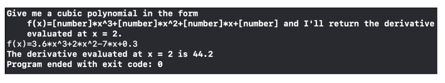 Solved Write a program (in C++) to compute the derivative of | Chegg.com