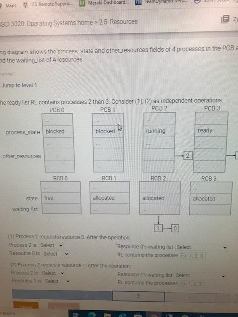 Solved process 2 is: blocked, ready or running | Chegg.com