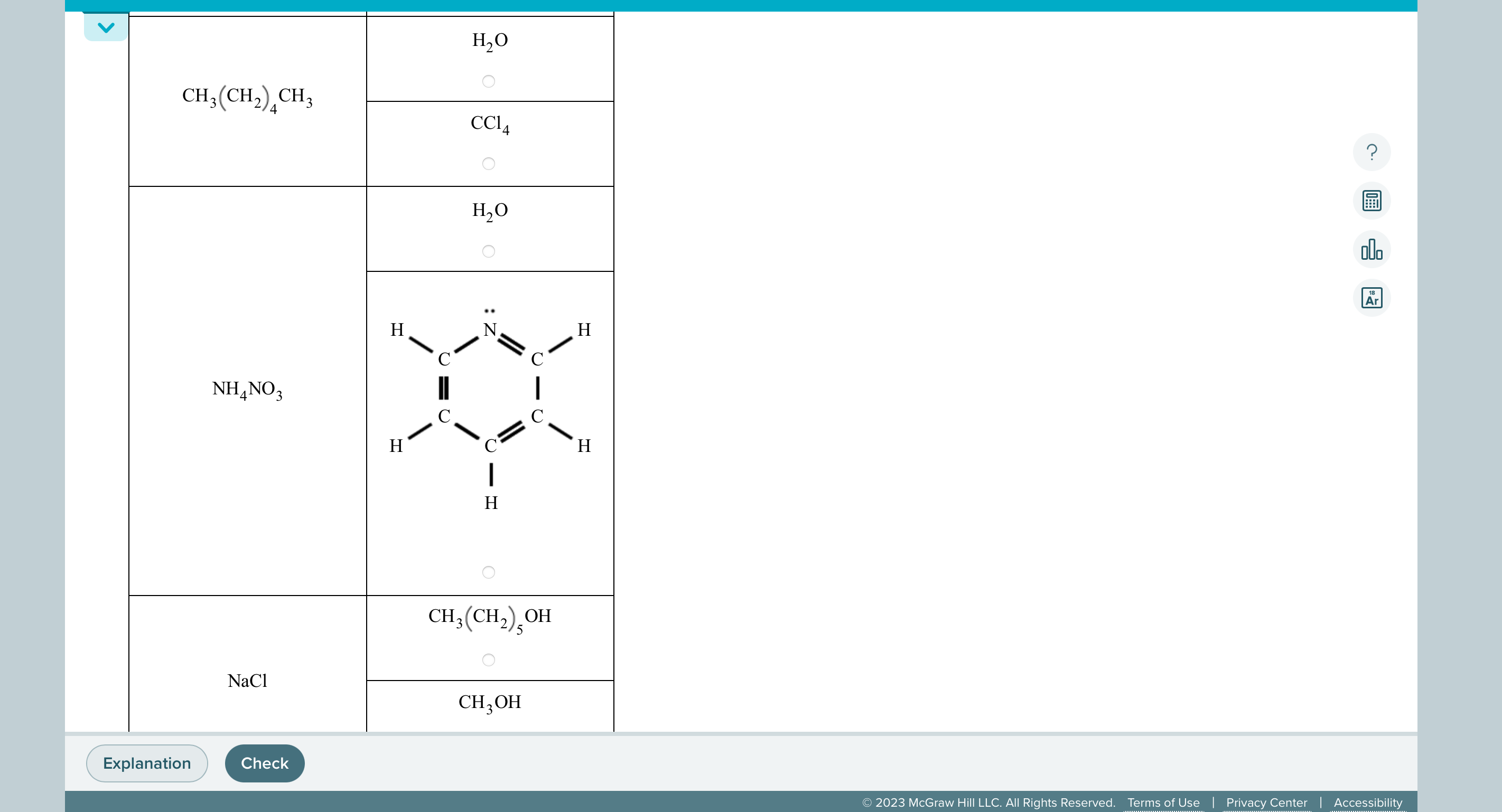 Solved For each solute, which is the better solvent. Click | Chegg.com