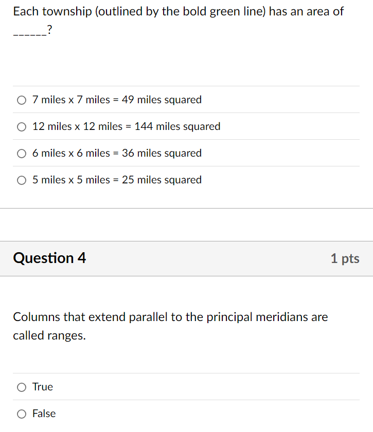 Solved Each township (outlined by the bold green line) ﻿has | Chegg.com
