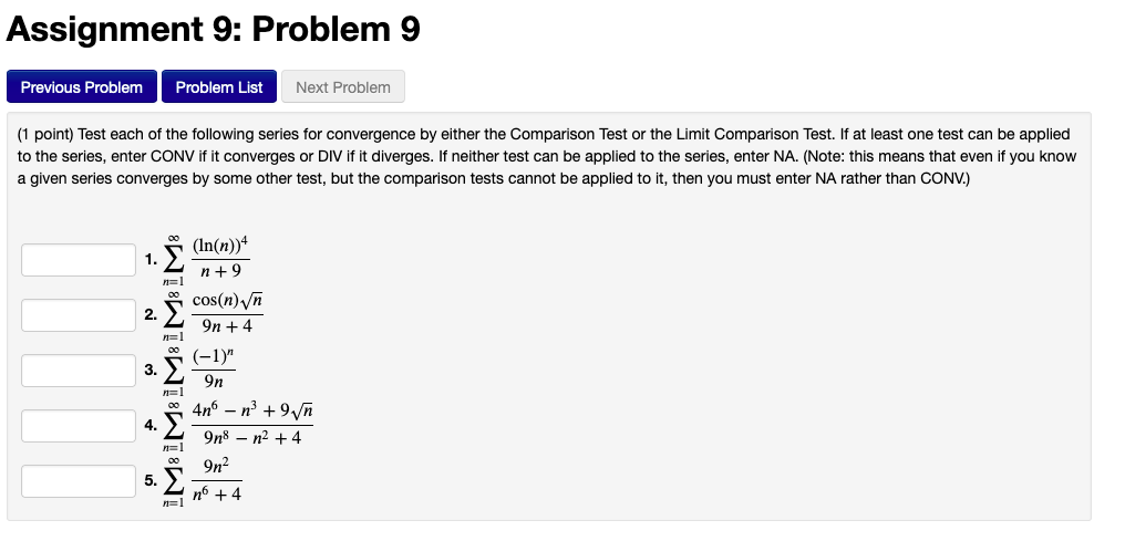 Solved Assignment 9 Problem 9 Previous Problem Problem List 
