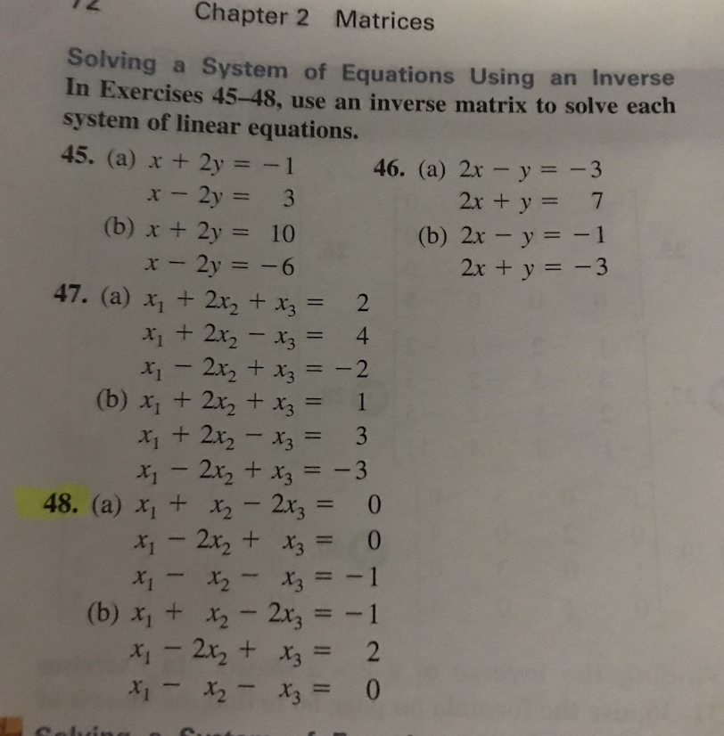 Solved Chapter 2 Matrices + x₃ = = Solving a System of | Chegg.com