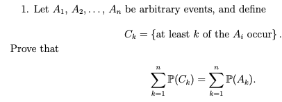 Solved 1. Let A1, A2, . . . , d define An De arbitrary | Chegg.com