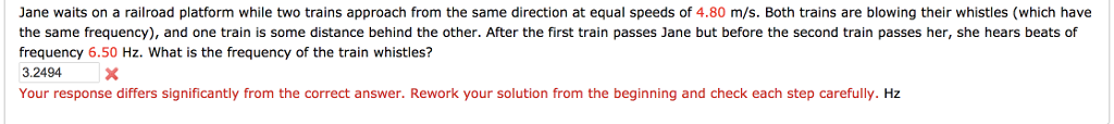Solved Jane waits on a railroad platform while two trains | Chegg.com