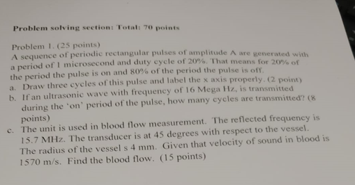 Solved Problem solving section: Total: 70 points Problem 1. | Chegg.com
