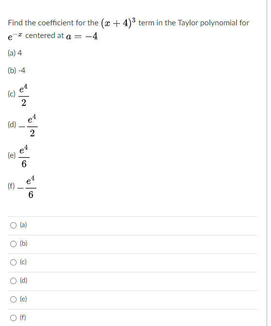 Solved Find the coefficient of the x2 term in the Taylor | Chegg.com
