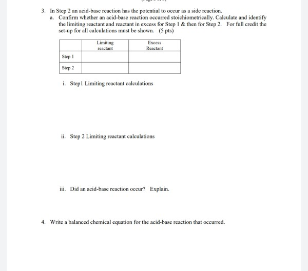 Solved I need help with the limiting and excess reaction | Chegg.com