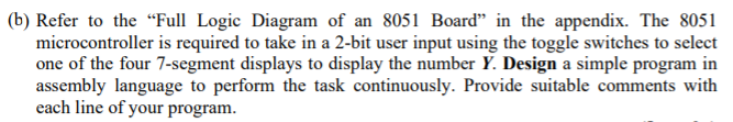 (b) Refer to the “Full Logic Diagram of an 8051 | Chegg.com