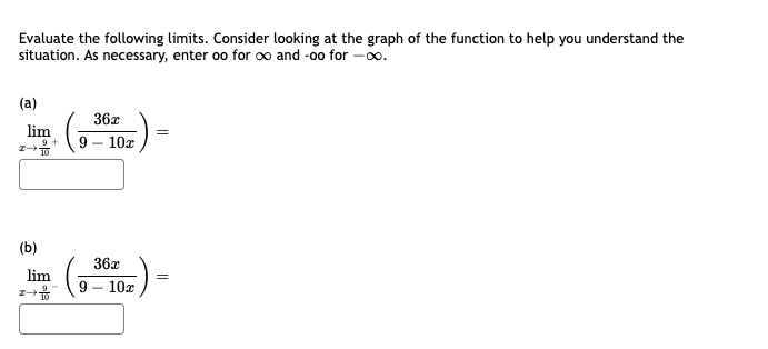 Solved Evaluate the following limits. Consider looking at | Chegg.com