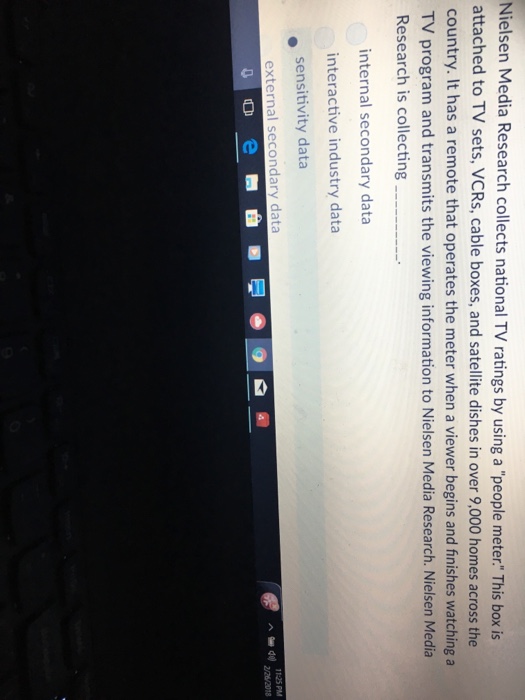 Solved Nielsen Media Research collects national TV ratings | Chegg.com