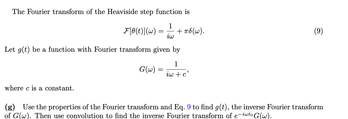 Solved The Fourier transform of the Heaviside step function | Chegg.com