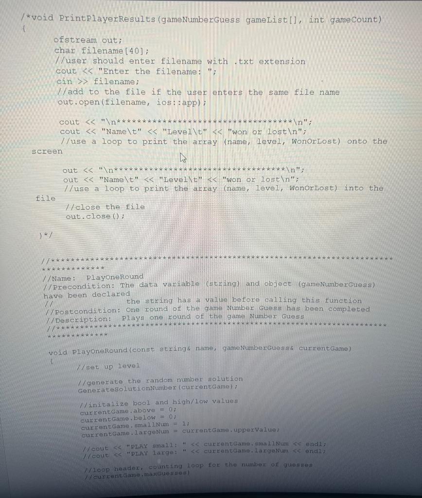 COP 3014-program 5- game, number guess array | Chegg.com
