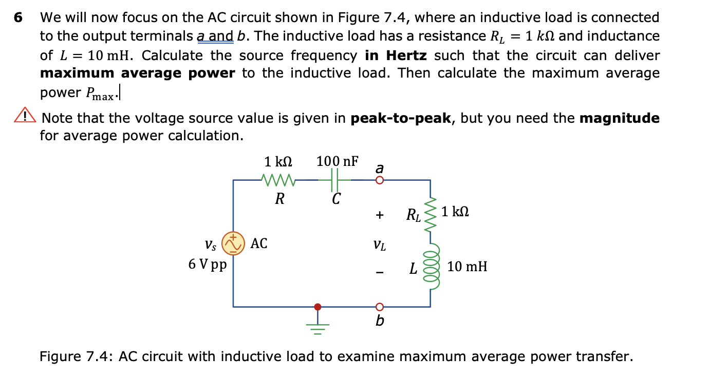 Solved 6 We will now focus on the AC circuit shown in Figure | Chegg.com