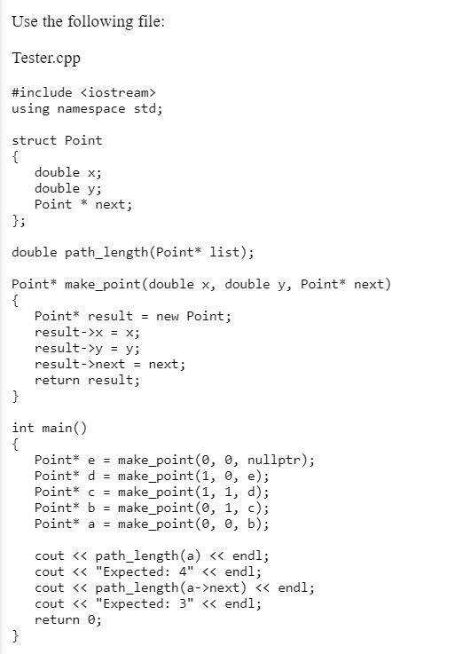 Solved The Point structure denotes a point on the plane | Chegg.com