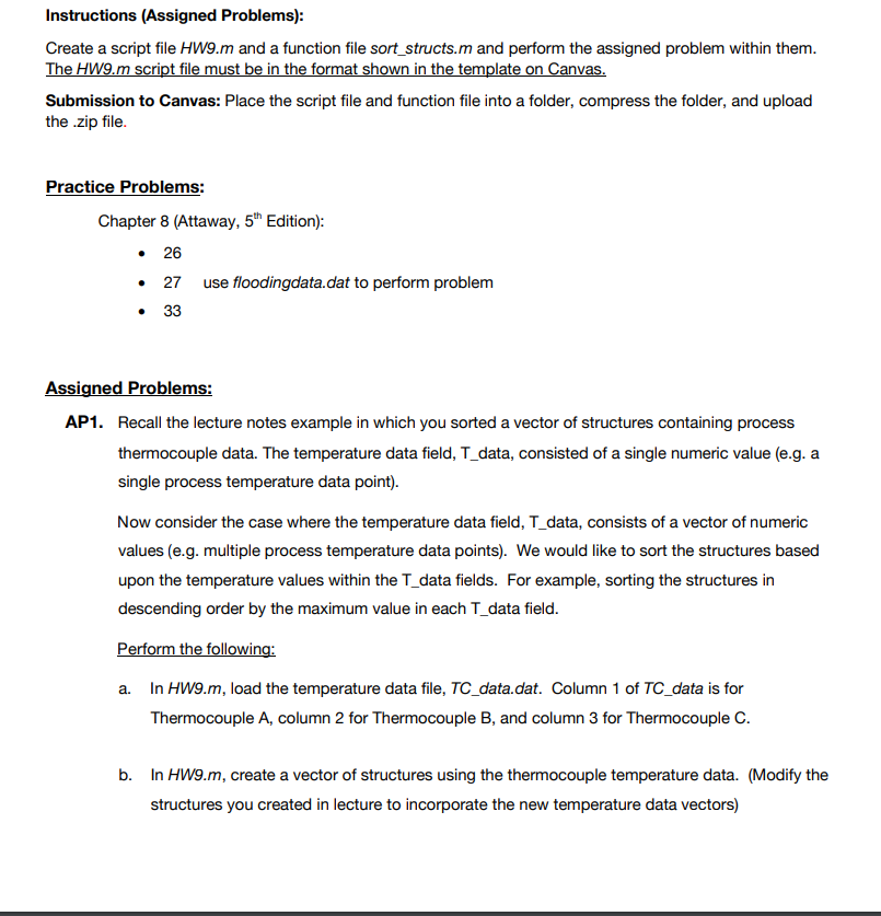 Instructions (Assigned Problems): Create a script | Chegg.com