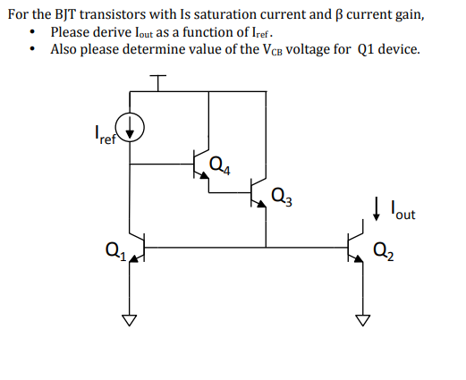 Solved For the BJT transistors with Is saturation current | Chegg.com