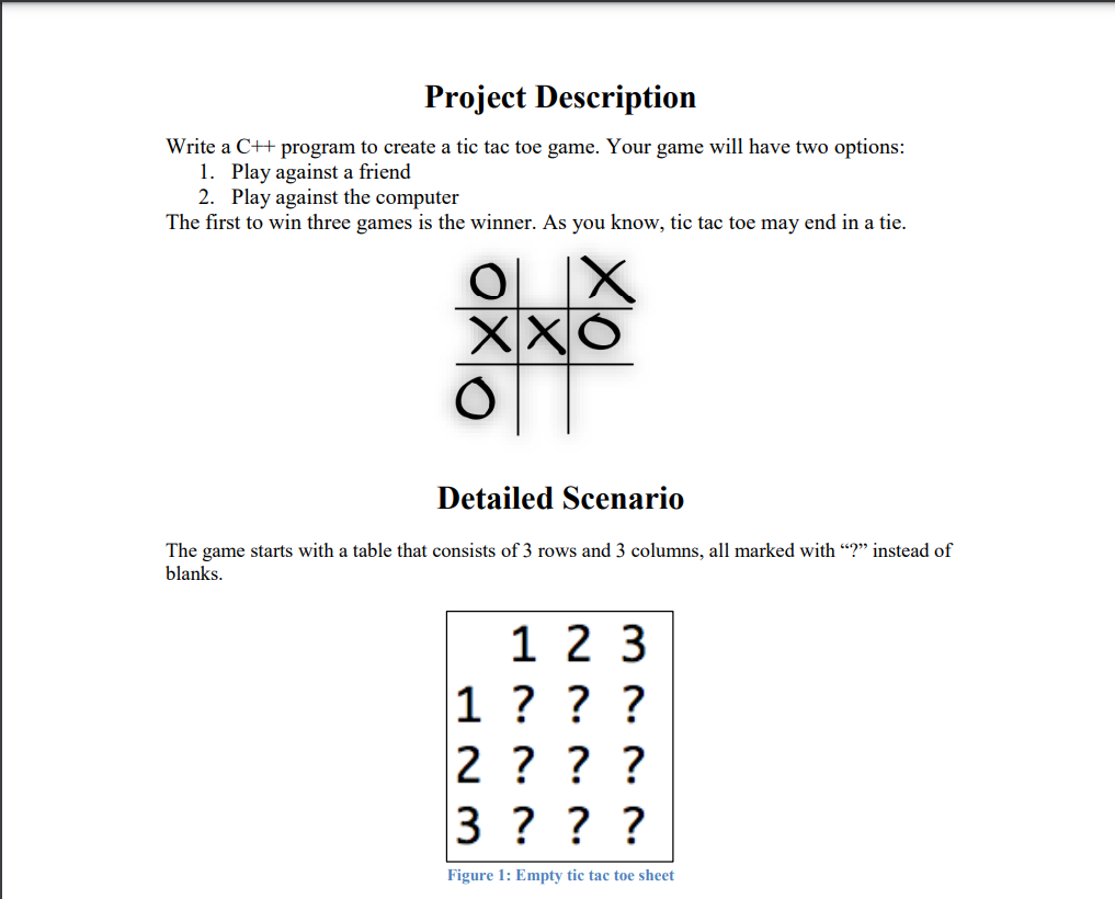 Solved Write a C++ program to create a tic tac toe game. | Chegg.com