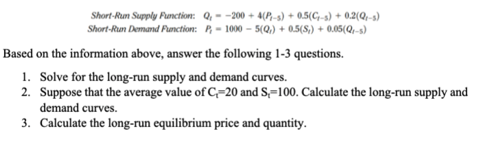 Solved Short-Run Supply Function: Short-Run Supply | Chegg.com