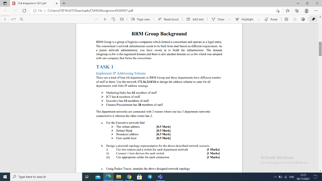 X C X CSA Assignment 2021.pdf File | Chegg.com