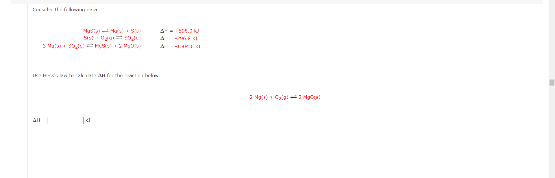 Solved Consider the following | Chegg.com