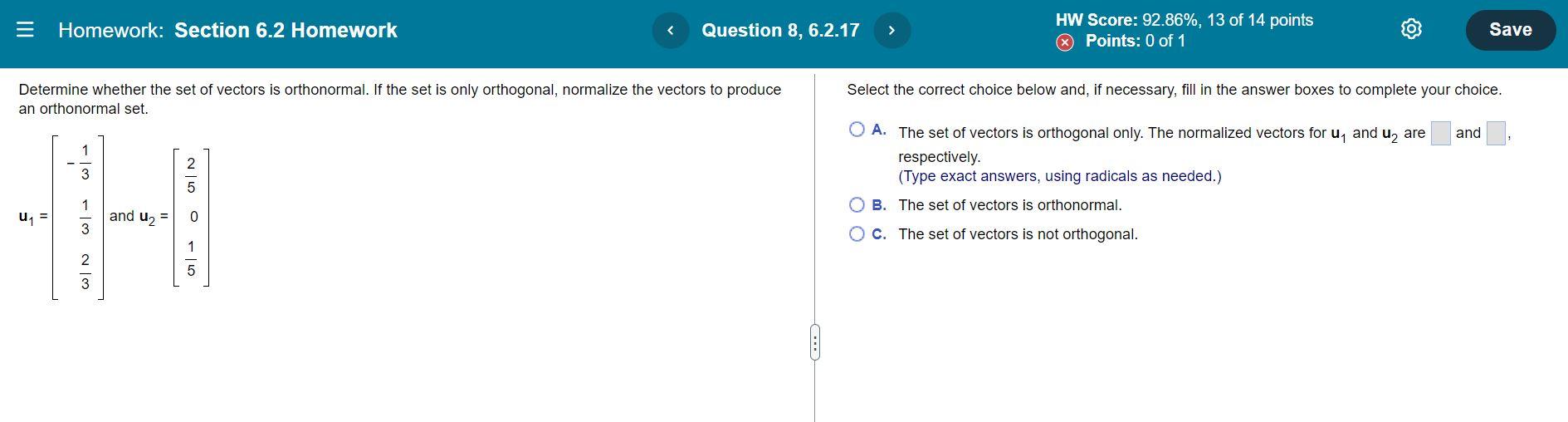 Solved Homework Section 6 2 Homework Question 8 6 2 17