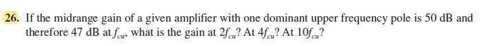 Solved If the midrange gain of a given amplifier with one | Chegg.com