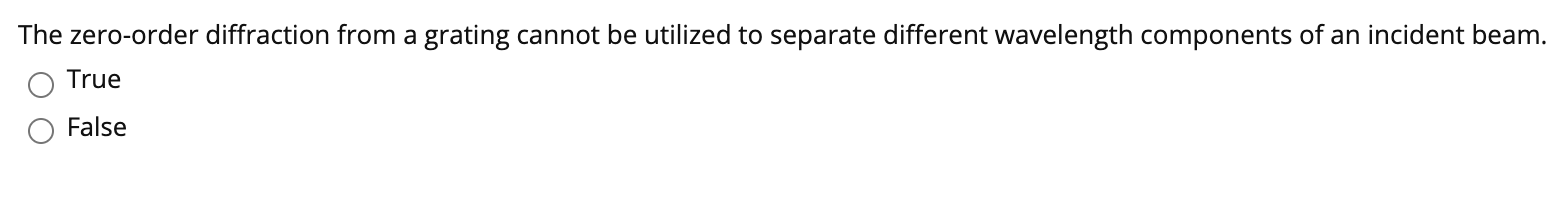 Solved The zero-order diffraction from a grating cannot be | Chegg.com