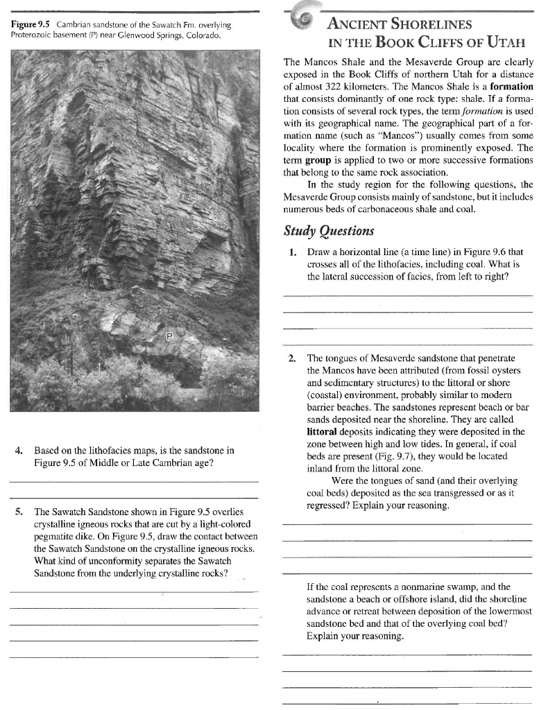 The Advance and Retreat of Ancient Shorelines | Chegg.com