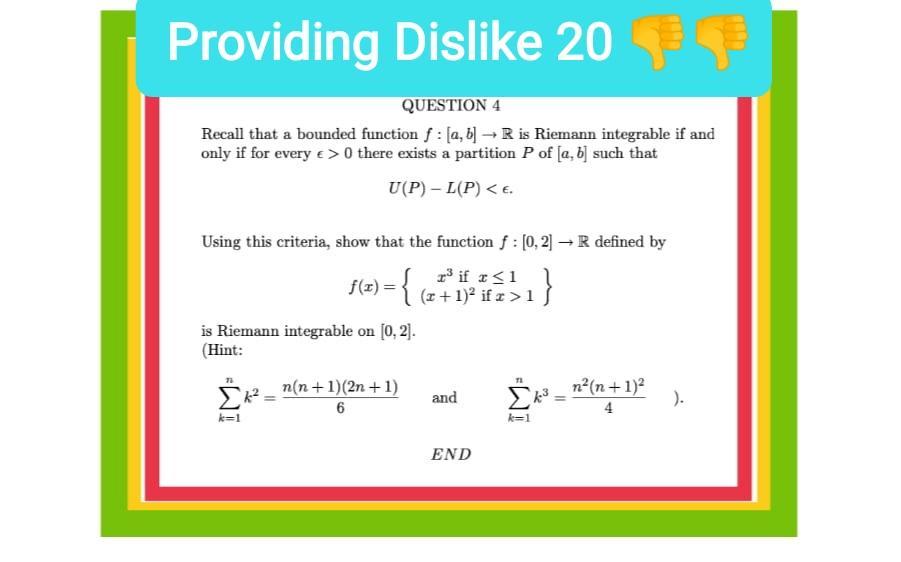 Solved Recall That A Bounded Function F [a B]→r Is Riemann