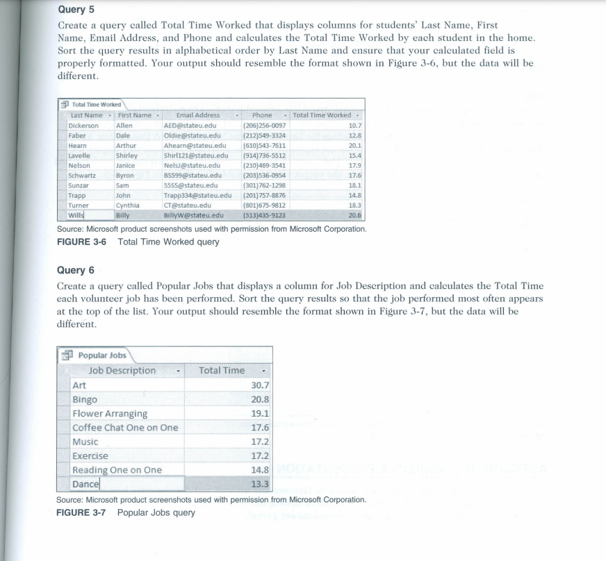 Solved Create a query called Total Time Worked that displays | Chegg.com