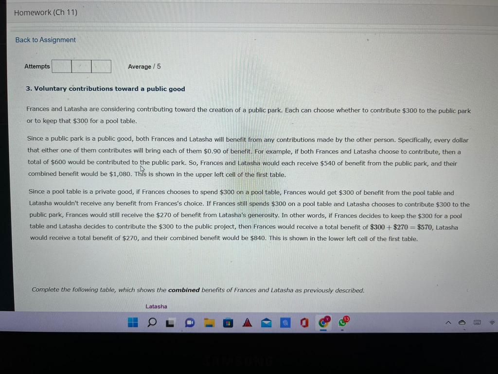 Solved Homework (Ch 11) Back to Assignment Attempts | Chegg.com
