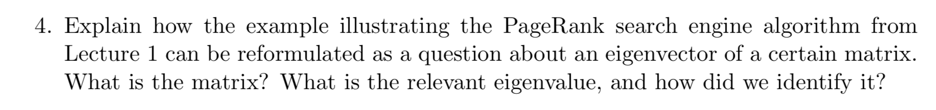 Example 2. The Google PageRank algorithm. In a | Chegg.com