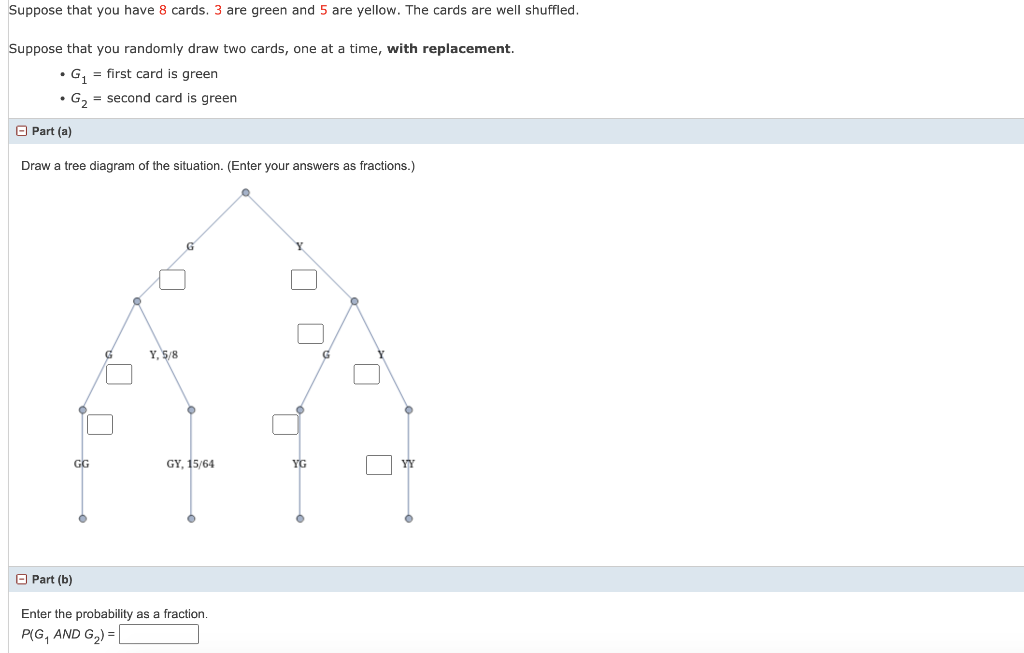 Solved Suppose that you have 8 cards. 3 are green and 5 are | Chegg.com