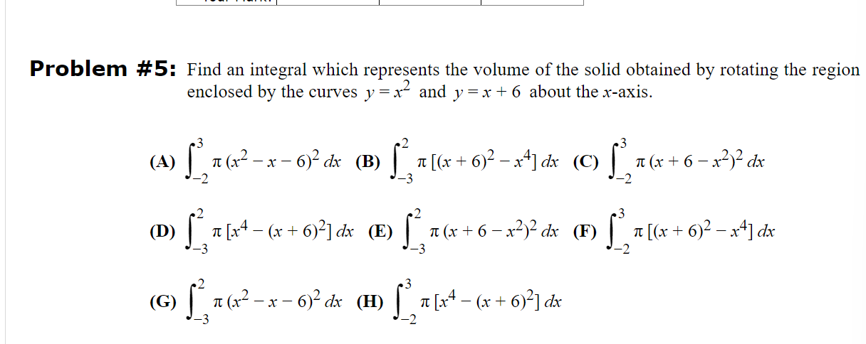 Solved Problem \# 5: Find an integral which represents the | Chegg.com