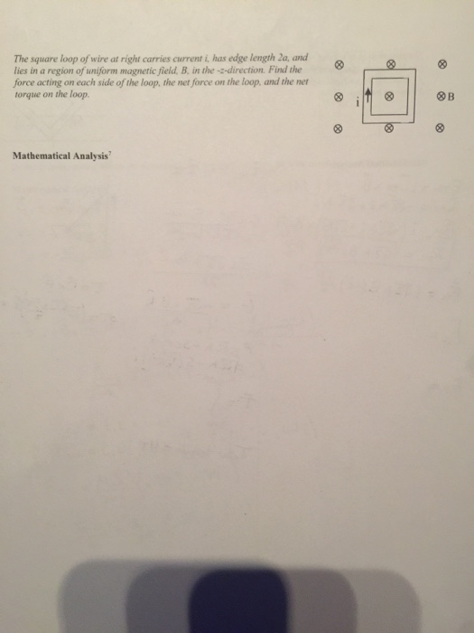 Solved The square loop of wire at right carries current i, | Chegg.com
