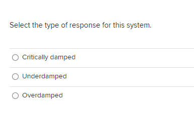 Solved Select the type of response for this system. | Chegg.com