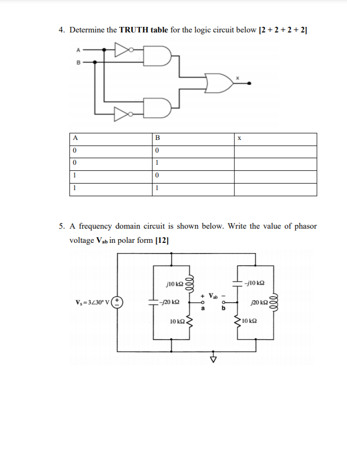 Solved 4. Determine the TRUTH table for the logic circuit | Chegg.com