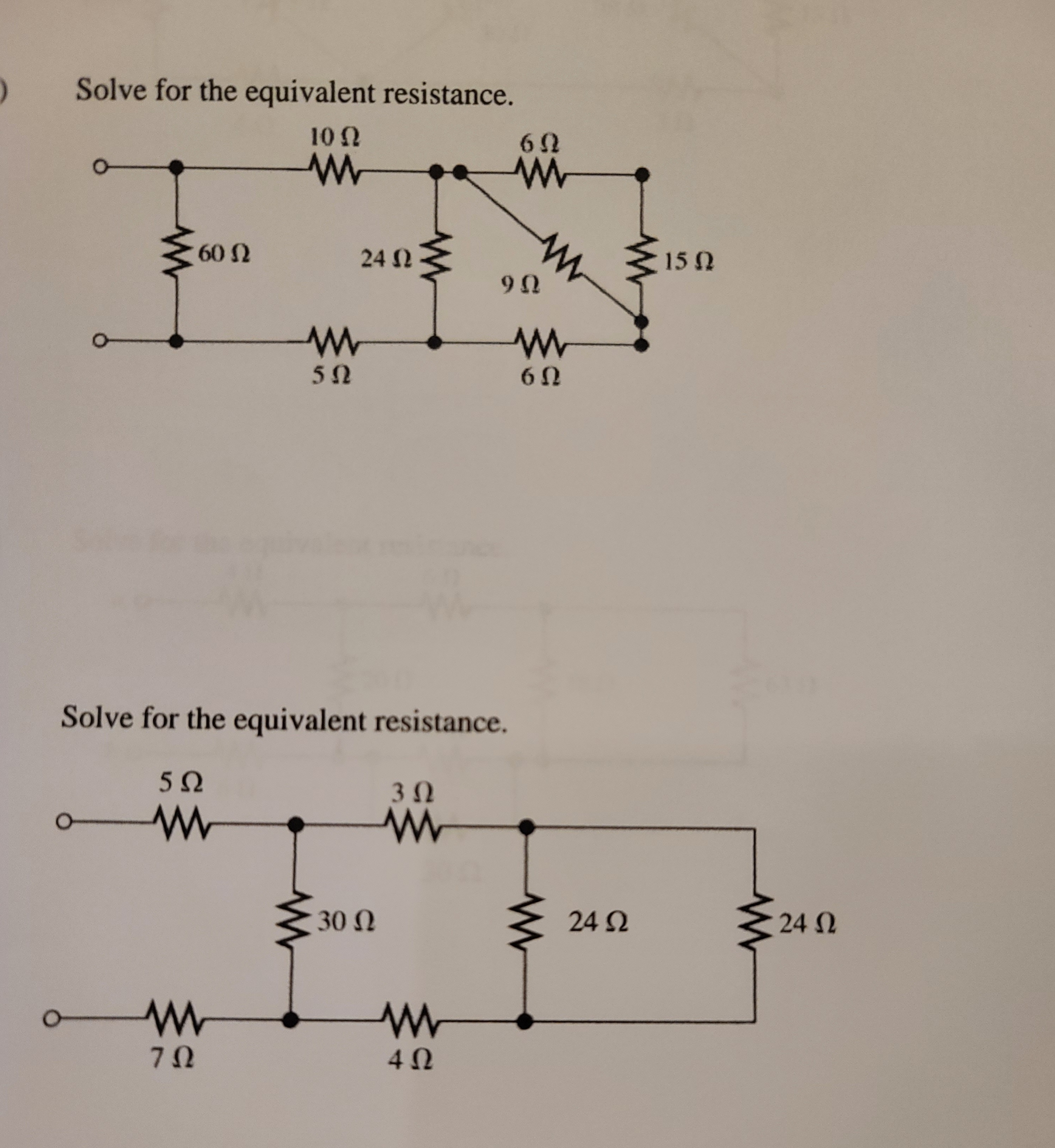 Solved Solve For The Equivalent Resistance Solve For The