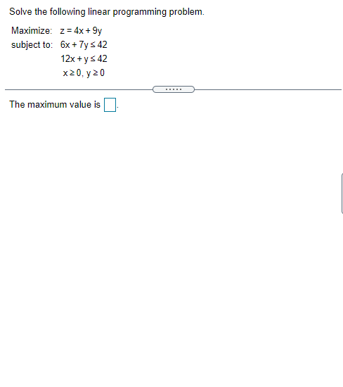 Solved Solve the following linear programming problem. | Chegg.com