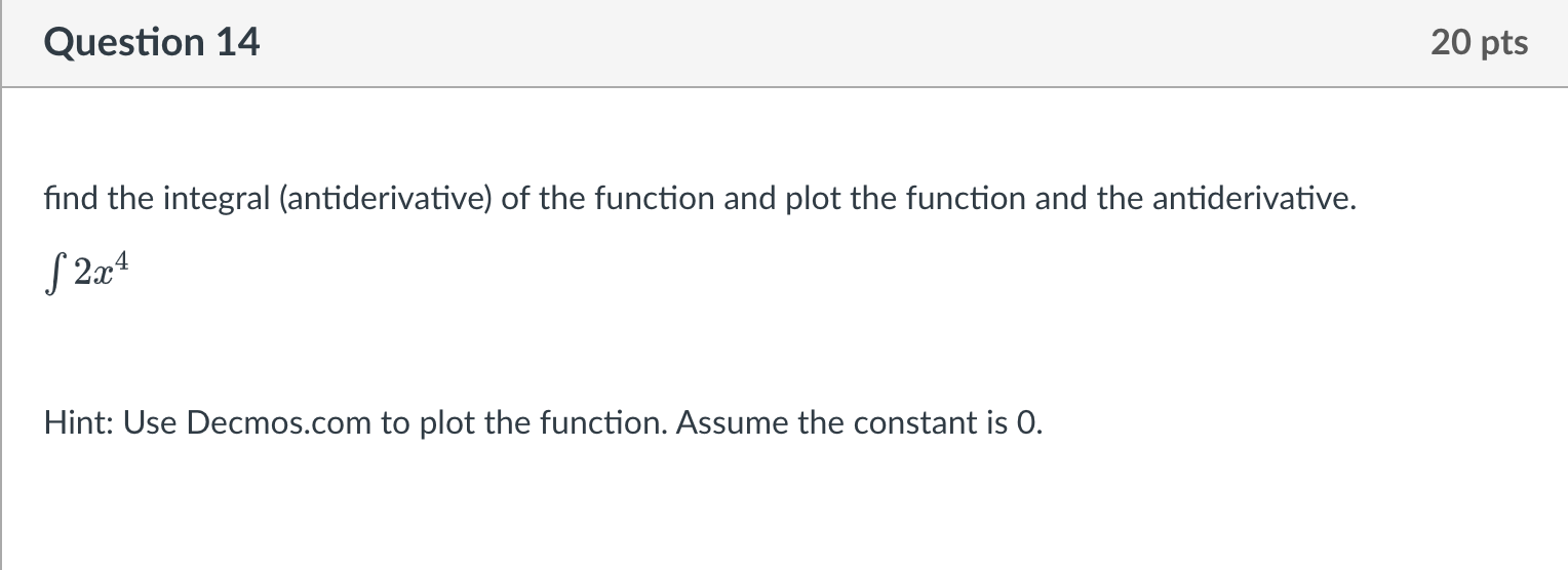 Solved find the integral (antiderivative) of the function | Chegg.com