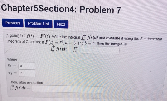 Solved Chapter5Section4: Problem 7 Previous Problem List | Chegg.com