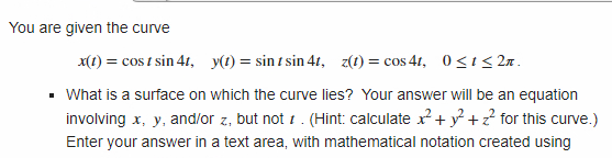 Solved You are given the curve | Chegg.com