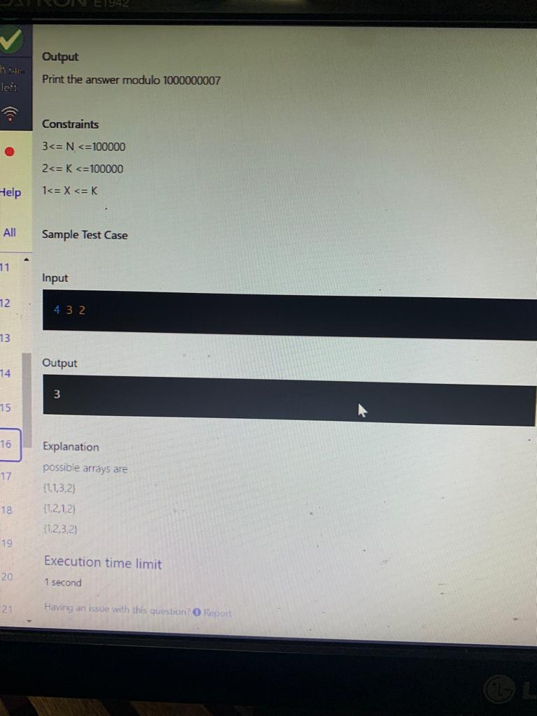 Output Print the answer modulo 1000000007 Constraints | Chegg.com