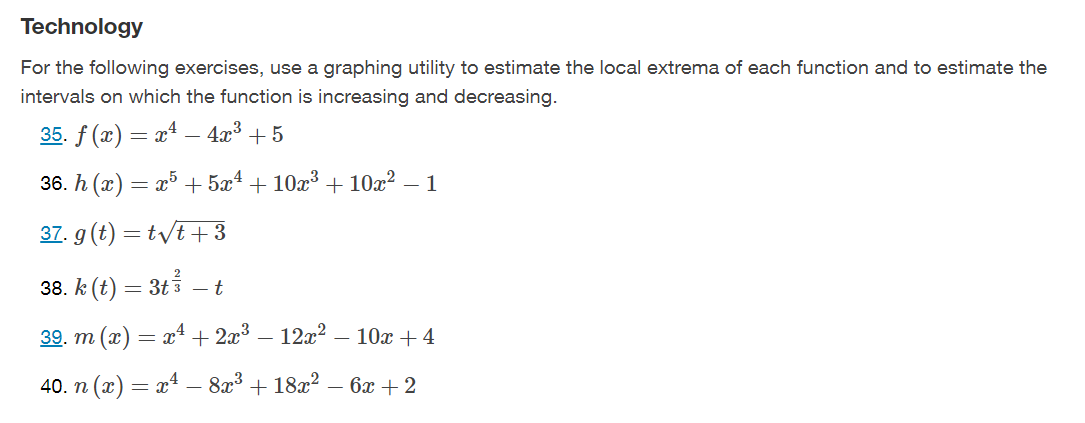 Solved For the following exercises, use a graphing utility | Chegg.com