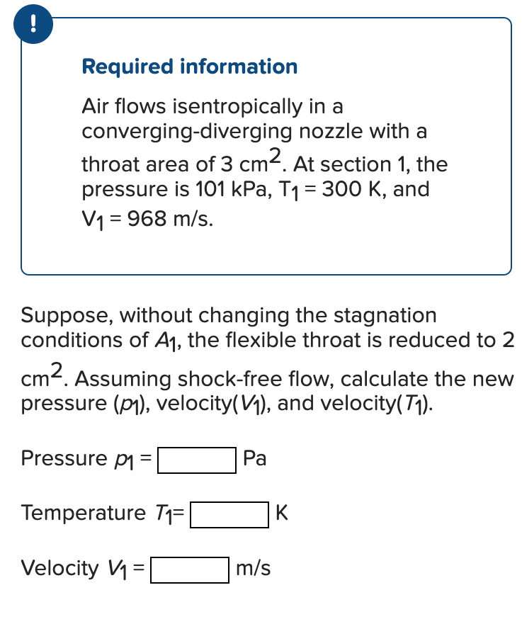Solved Required information Air flows isentropically in a | Chegg.com