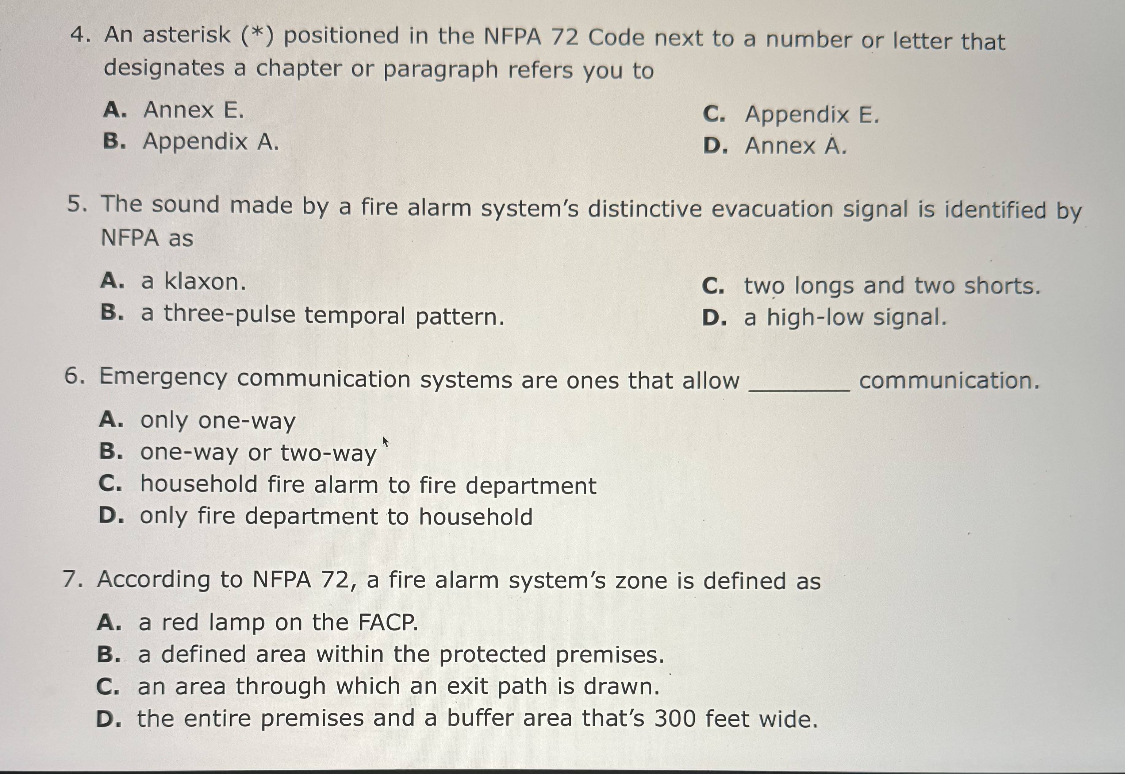 Solved An asterisk (**) ﻿positioned in the NFPA 72 ﻿Code | Chegg.com