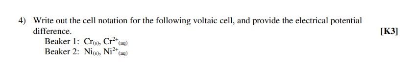 Solved 4) Write out the cell notation for the following | Chegg.com